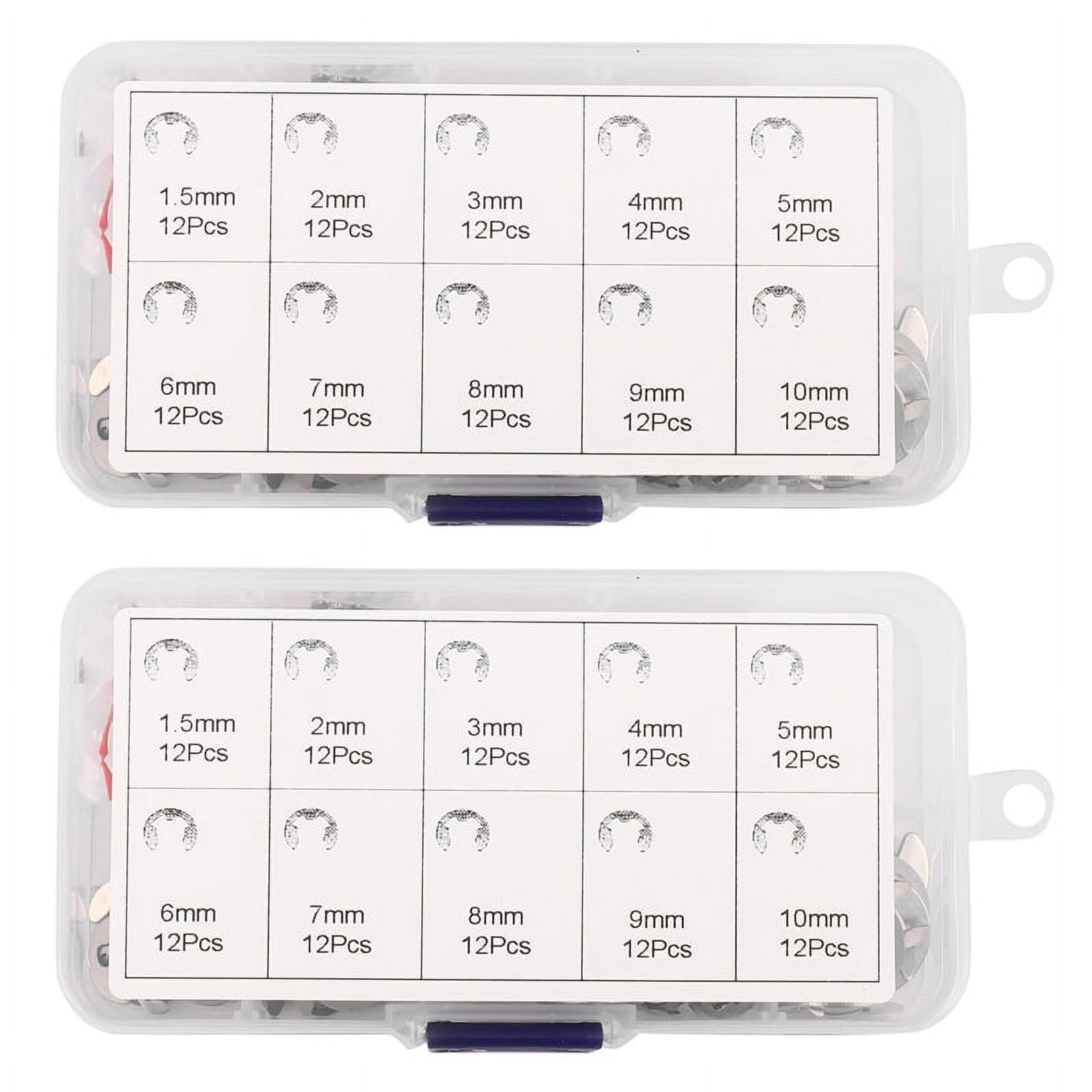 240PCS 304 Stainless Steel E Clip Washer Assortment Kits Circlip ...