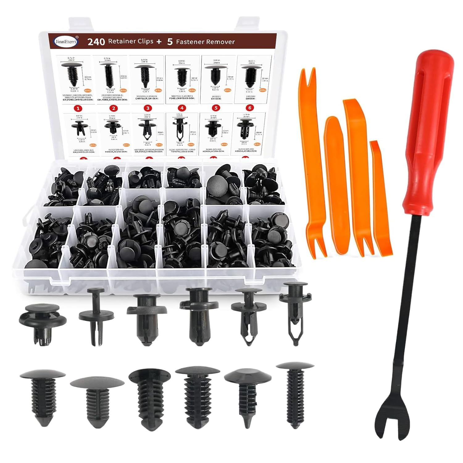 240PCS Car Bumper Retainer Clips Kit - Auto Plastic Rivets & Push ...