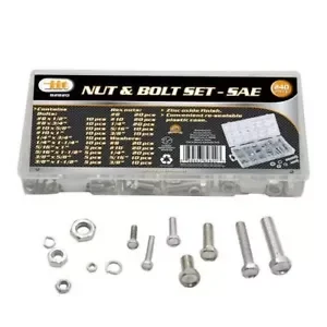 240Pc Iit Sae Nuts & Bolts Assortment Kit Washers Hex Machine ...