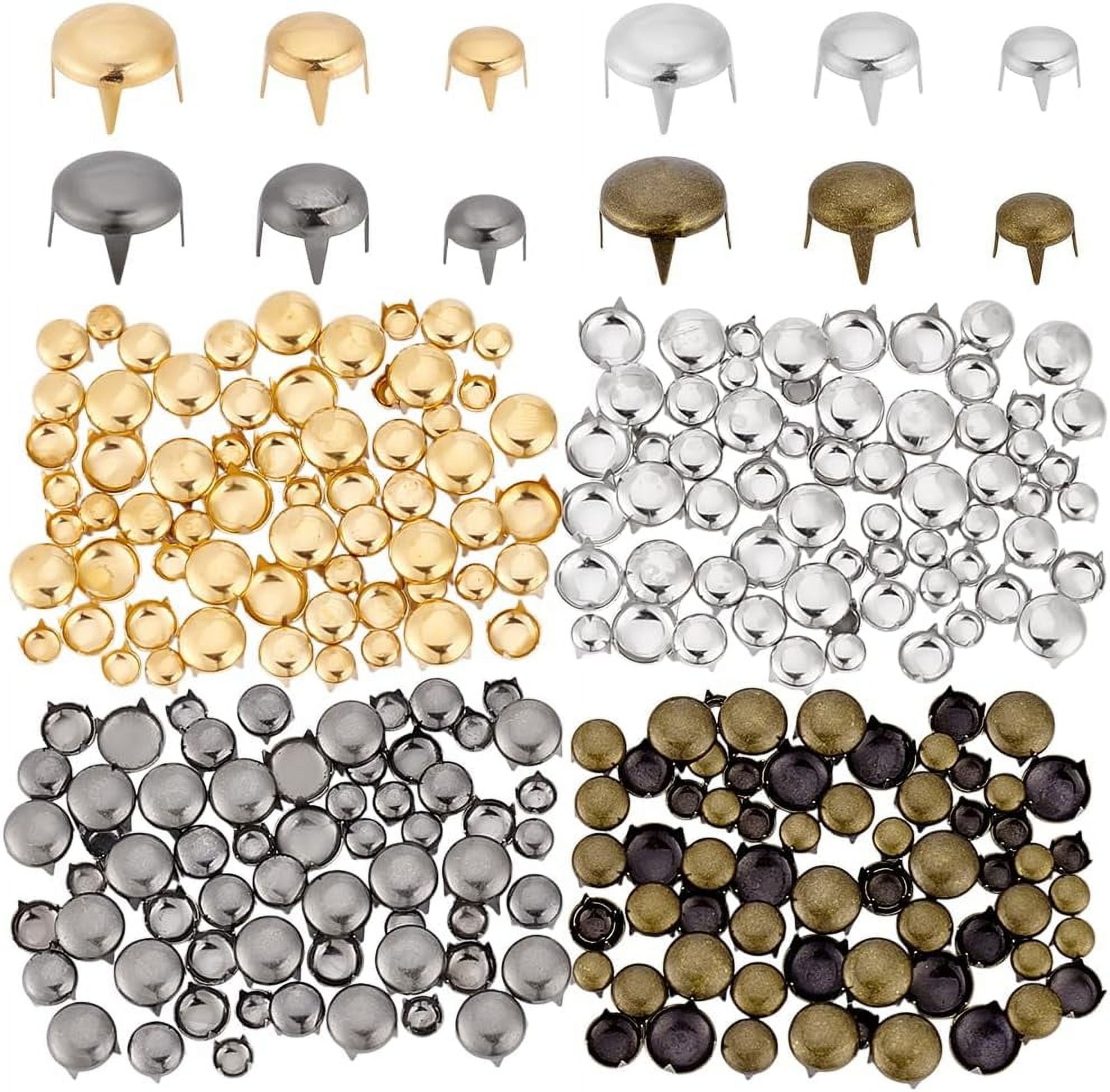 240Pcs 12 Styles Claw Beads Nailhead Round Dome Studs 0.23/0.31/0.39 ...