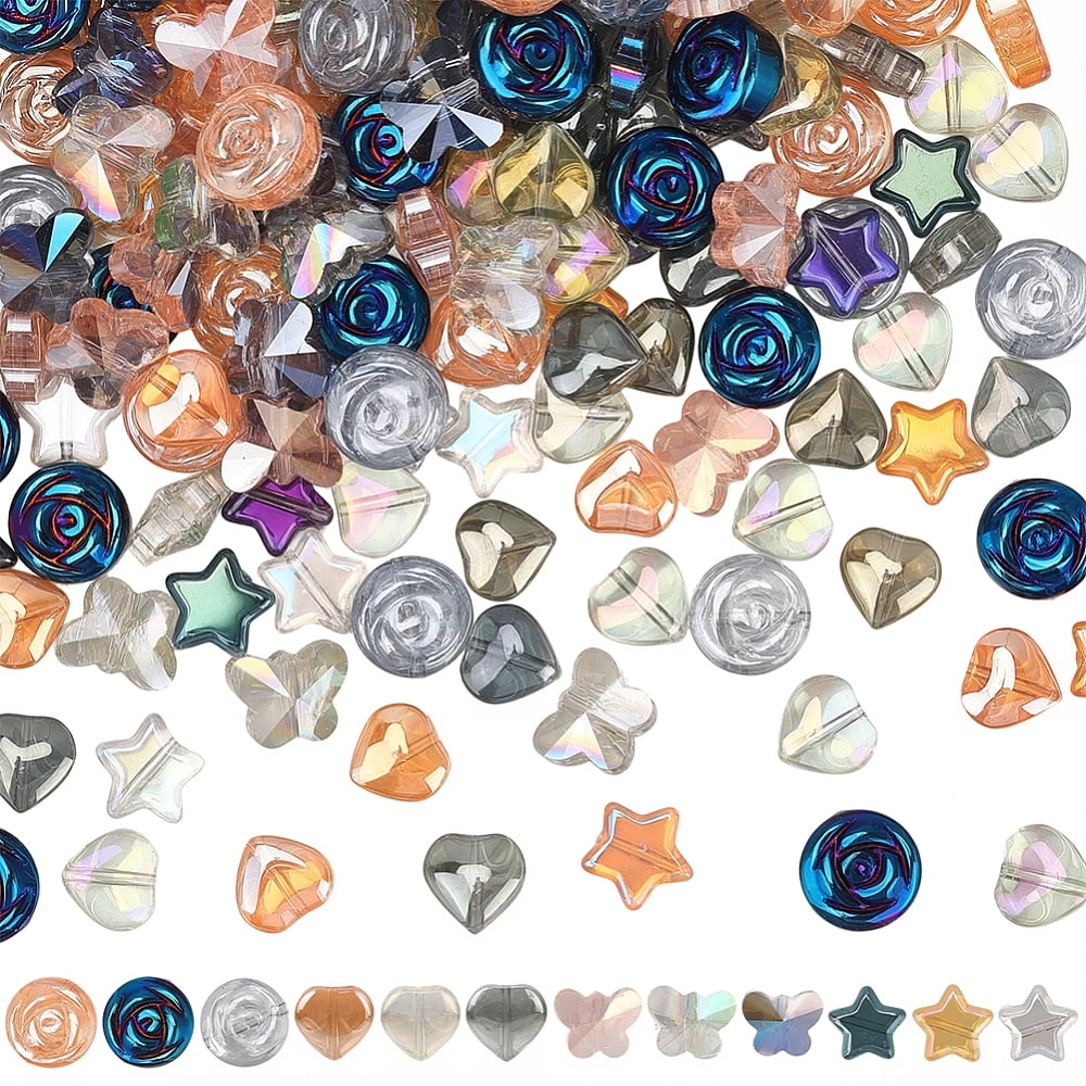 240Pcs 12 Styles Electroplate Glass Beads Pearl Luster Plated Mixed ...