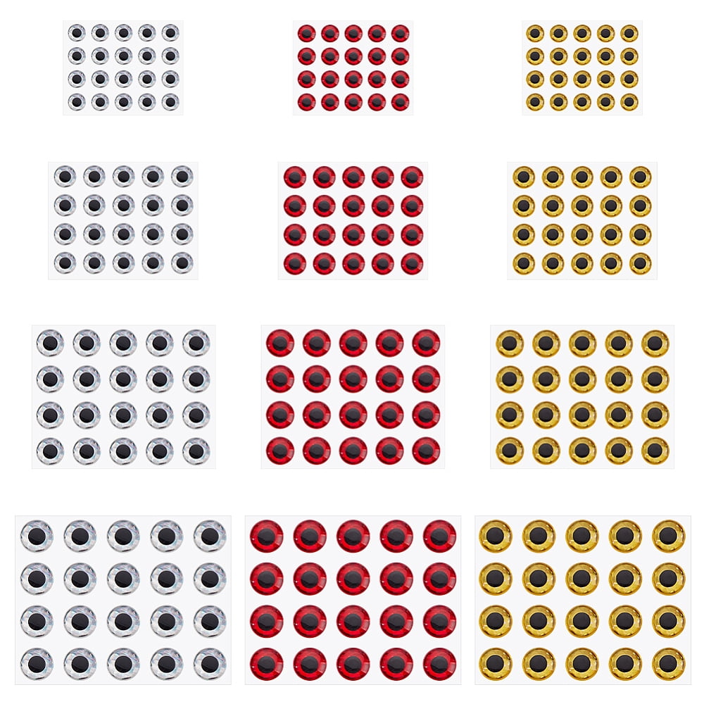 240Pcs 3 Colors Fishing Lure Eyes 3D Simulation Laser Fishing Eyes ...