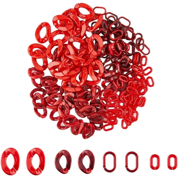 240Pcs 4 Style Acrylic Linking Rings Quick Link Connectors For Jewelry ...