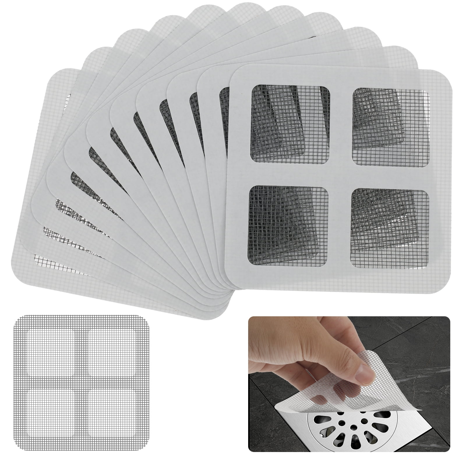 240Pcs Hair Drain Stickers Self Adhesive Shower Drain Protector 10x10cm ...