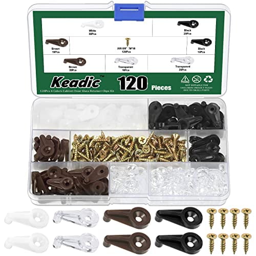 240Pcs Plastic Cabinet Door Glass Retainer Clips Assortment Set with ...