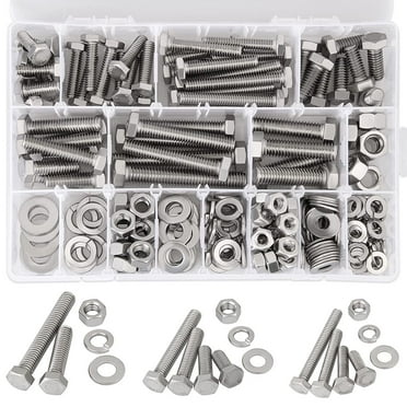 272PCS Heavy Duty Bolts and Nuts Assortment Kit, 1/4, 5/16, 3/8 Machine ...