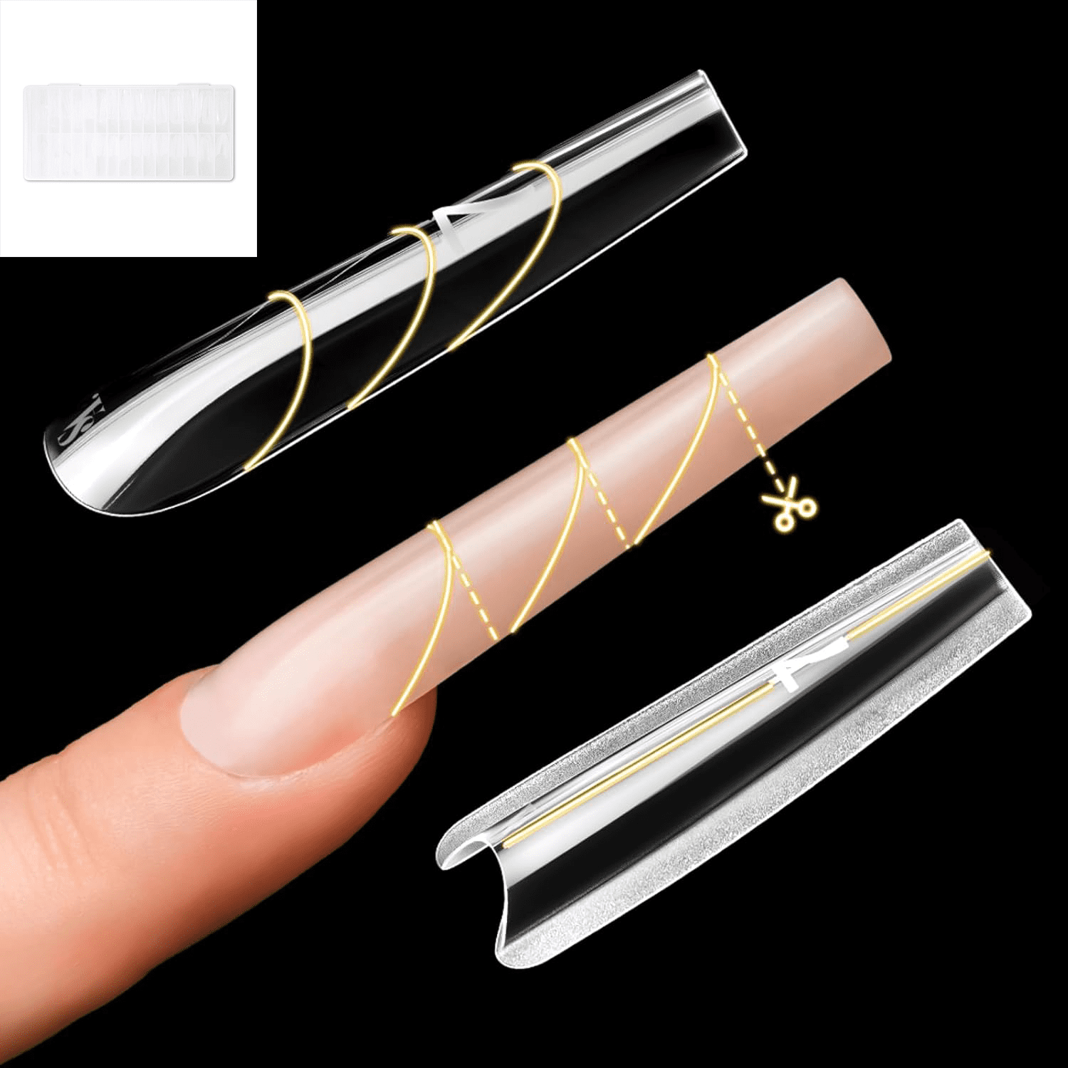 240Pcs Sandwich Nail Extensions Dual Forms, 2026 Nail Extension Mold No ...