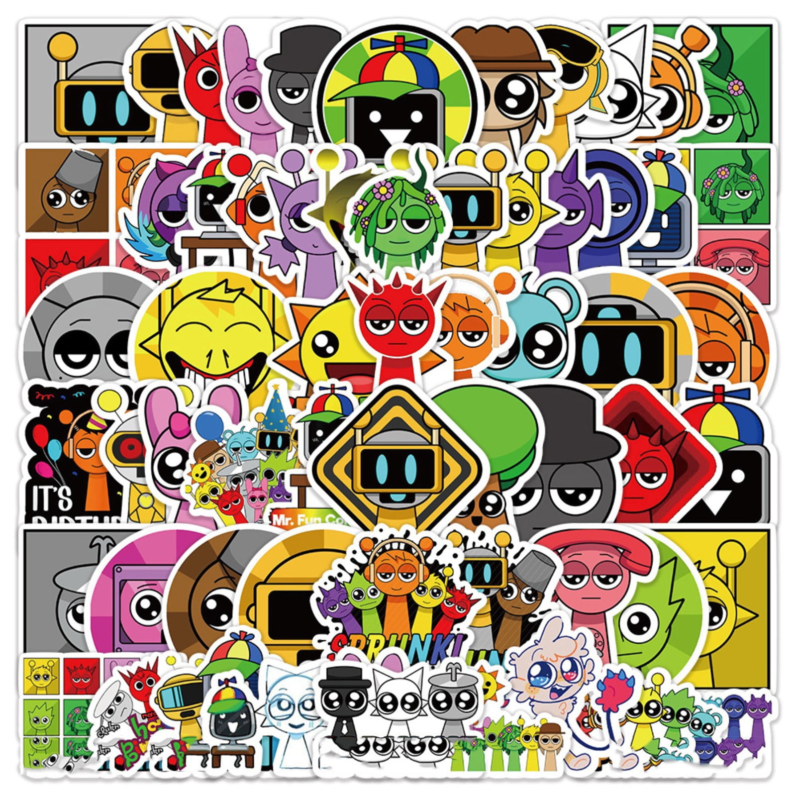 240Pcs Sprunki Stickers, Water Bottle Stickers for Kids, Kawaii Vinyl ...