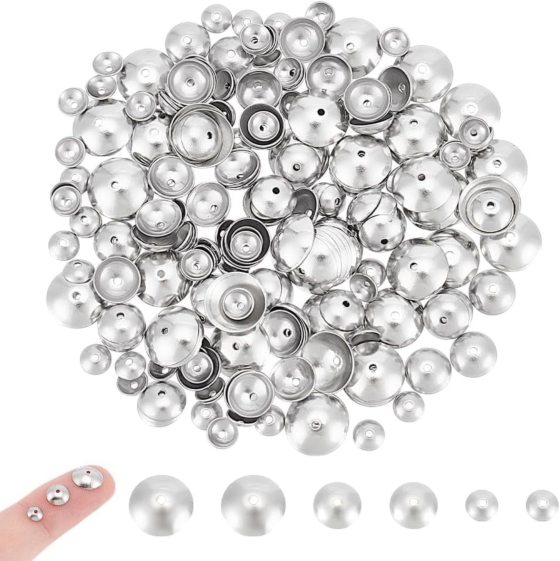 240Pcs Stainless Steel Apetalous Flower Bead Caps 4-8mm Meal Spacer ...