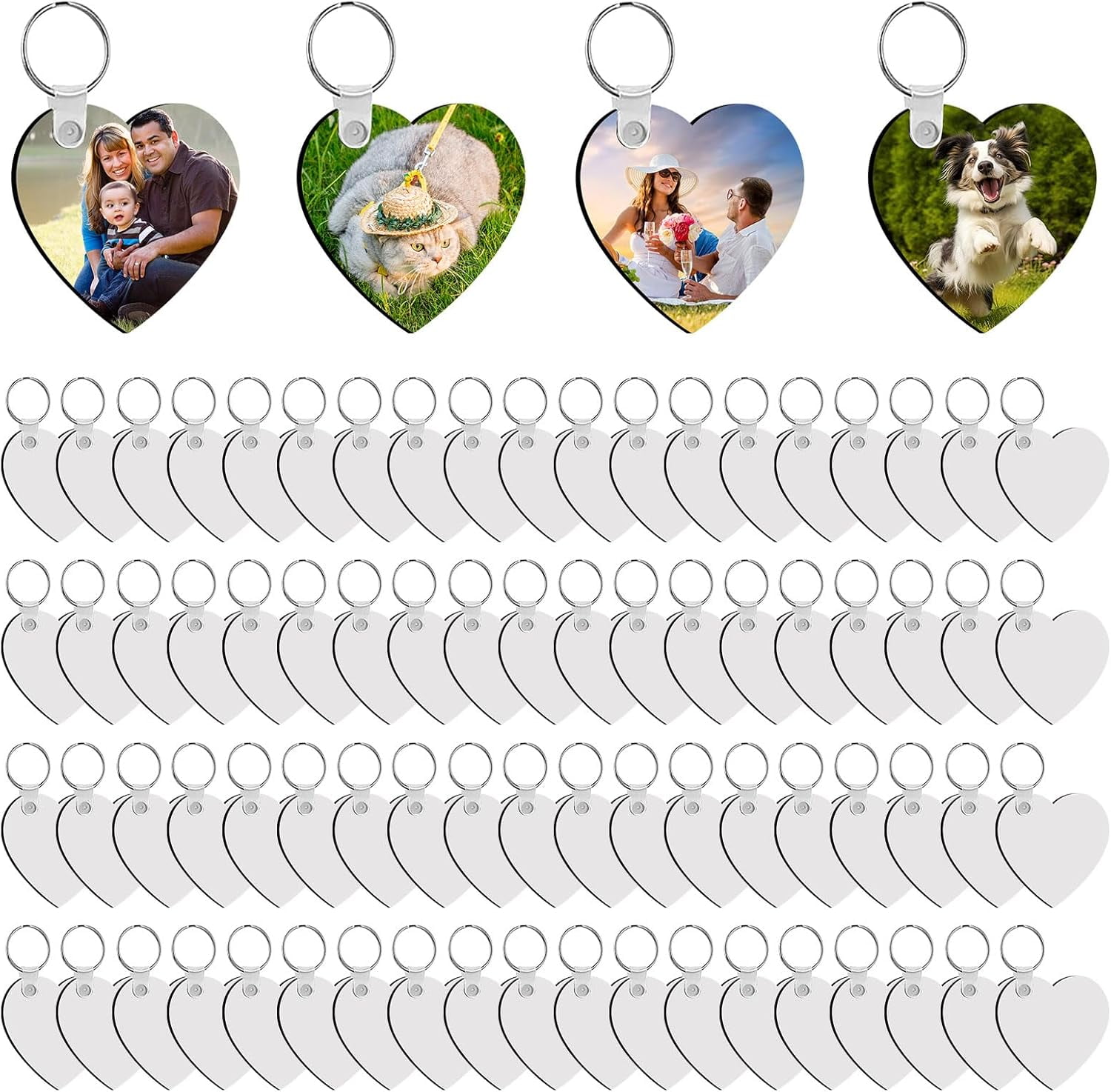 240Pcs Sublimation Keychain Blanks Double Sides 80 MDF Sublimation ...