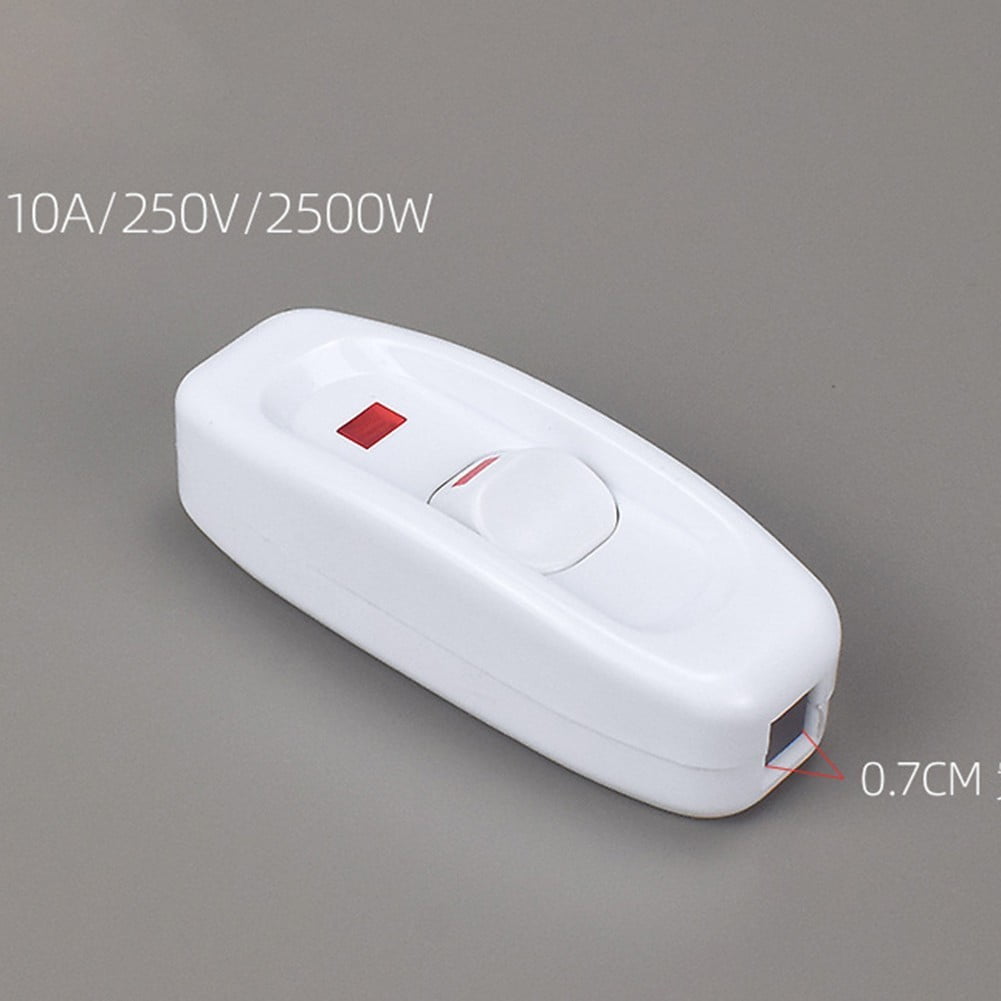240V 10A Inline ON/OFF Button Table Lamps Desk Light Cord Cable Switch ...