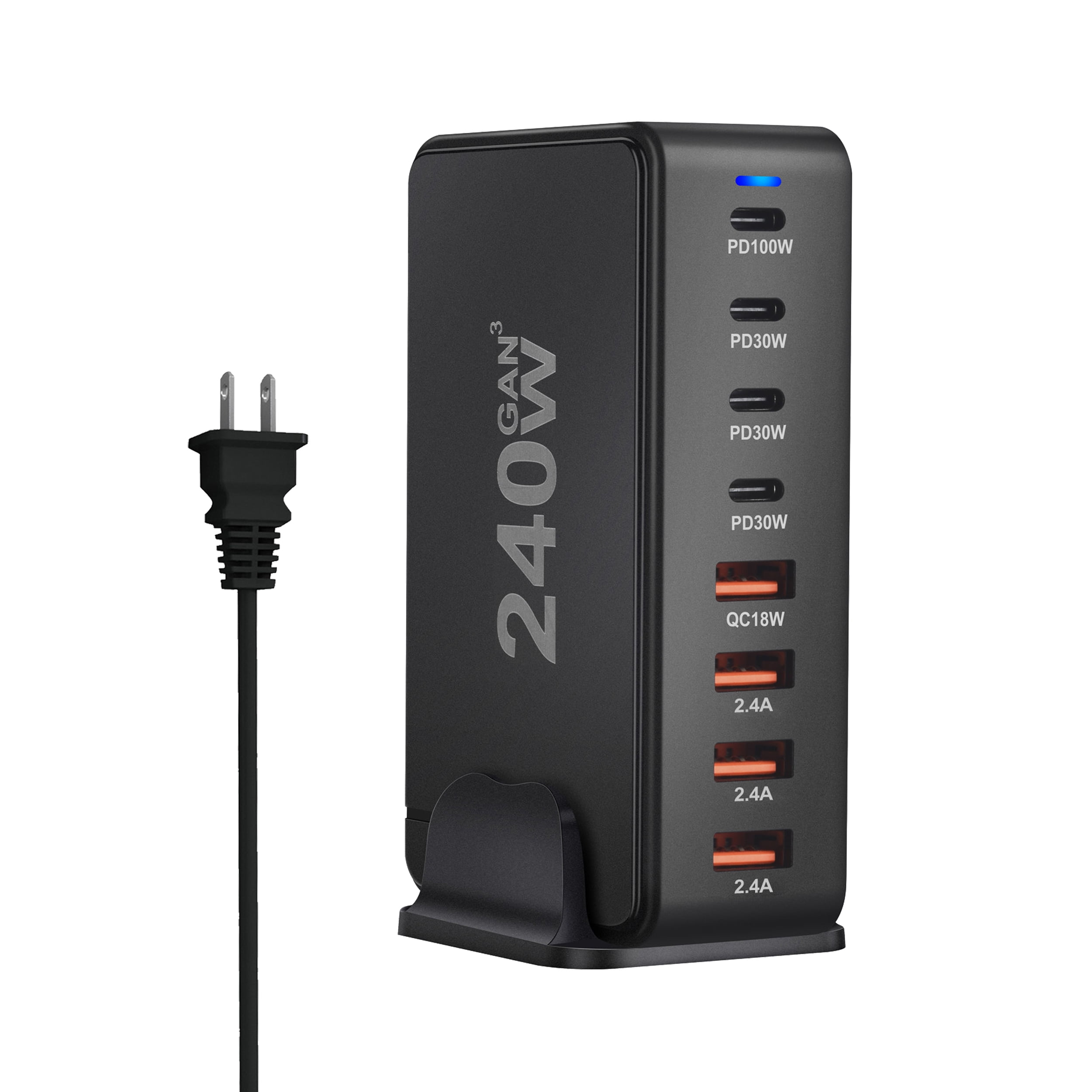 240W Desktop GaN Charger 8-port USB Type C PD Charger Fast Charge 3.0 ...