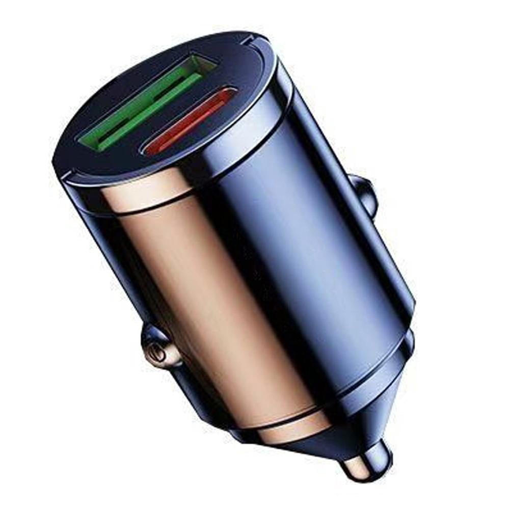 240W Mini Dual USB-C & USB-A Car Charger, Aluminum Alloy Fast Charging ...