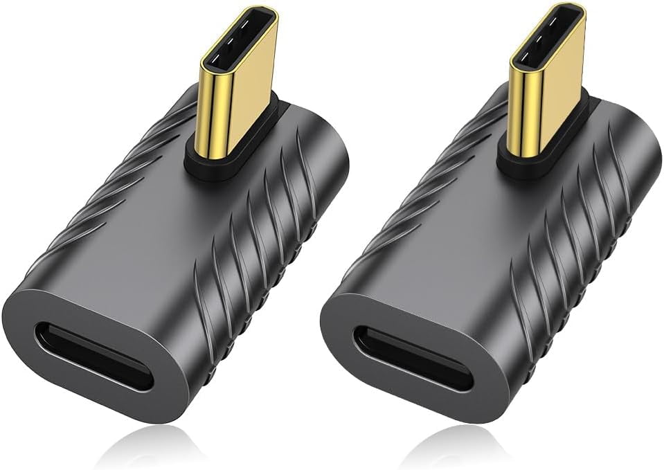 240W USB C 90 Degree Adapter (2 Pack), 40Gbps USB C Right Angle ...
