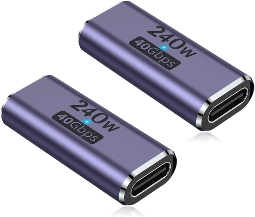 240W USB C Coupler, 2 Pack USB Type C Female to Female Adapter Extender ...