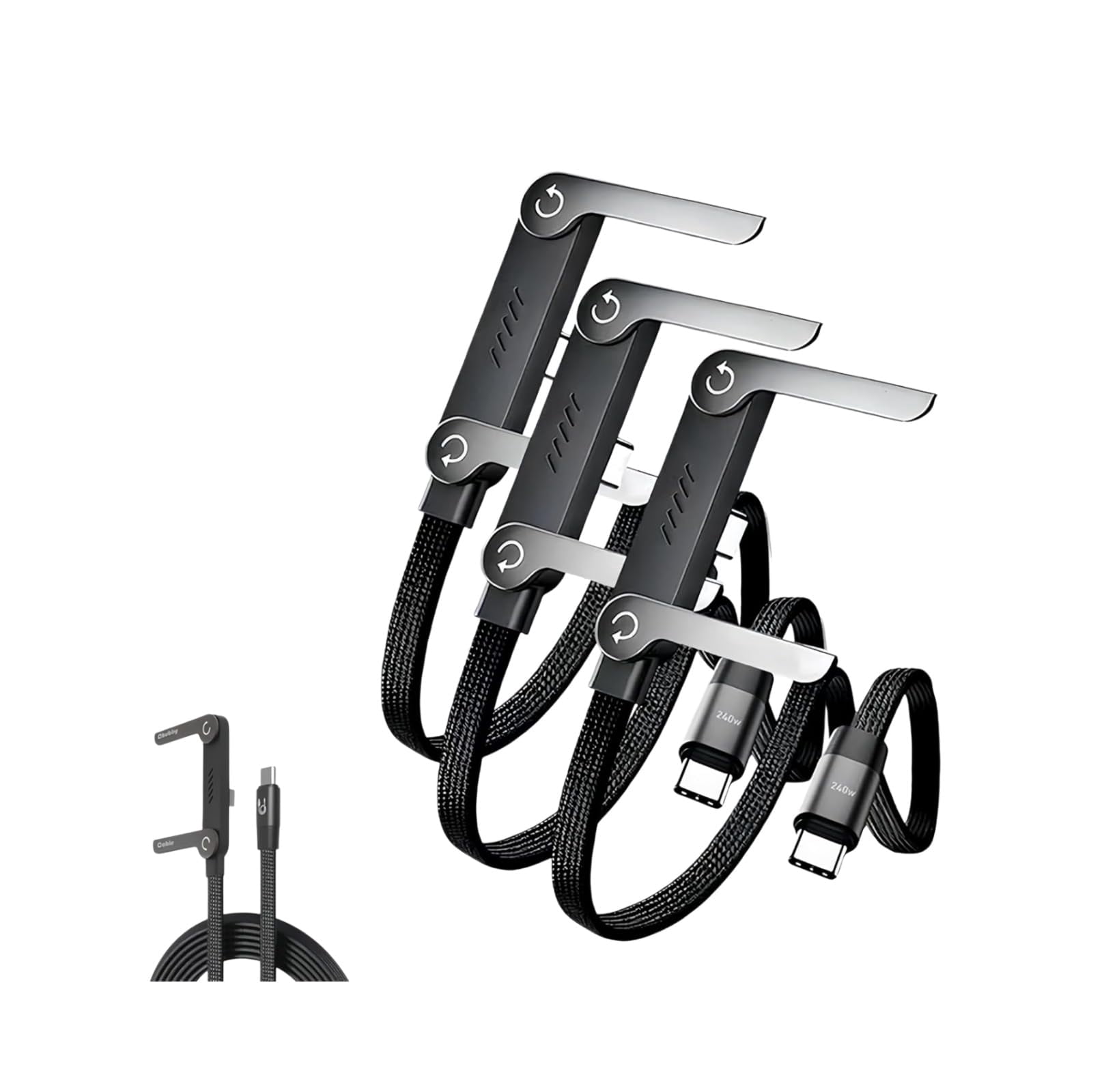 240W USB-C Sideways Phone Charger, Foldable Holder with Cord for Fast ...