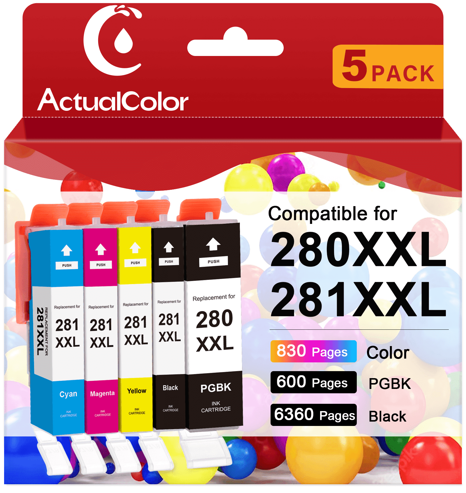 280 and 281 Ink Cartridge for Canon Ink 280 and 281 (5 Pack) - Walmart.com