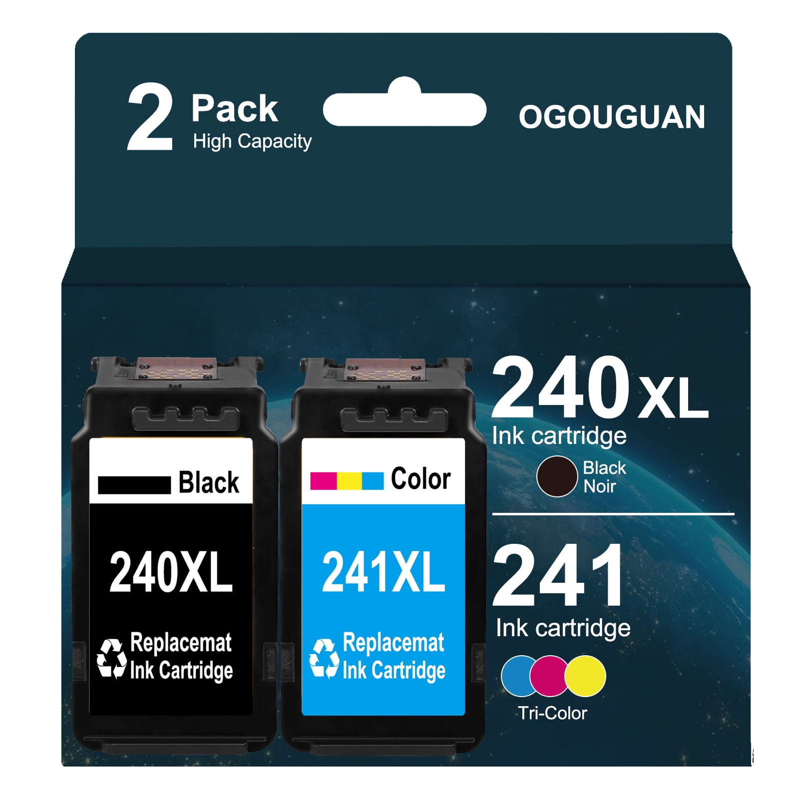 240XL Ink Cartridge for Canon ink 240 and 241 241XL PG-240XL CL-241XL ...