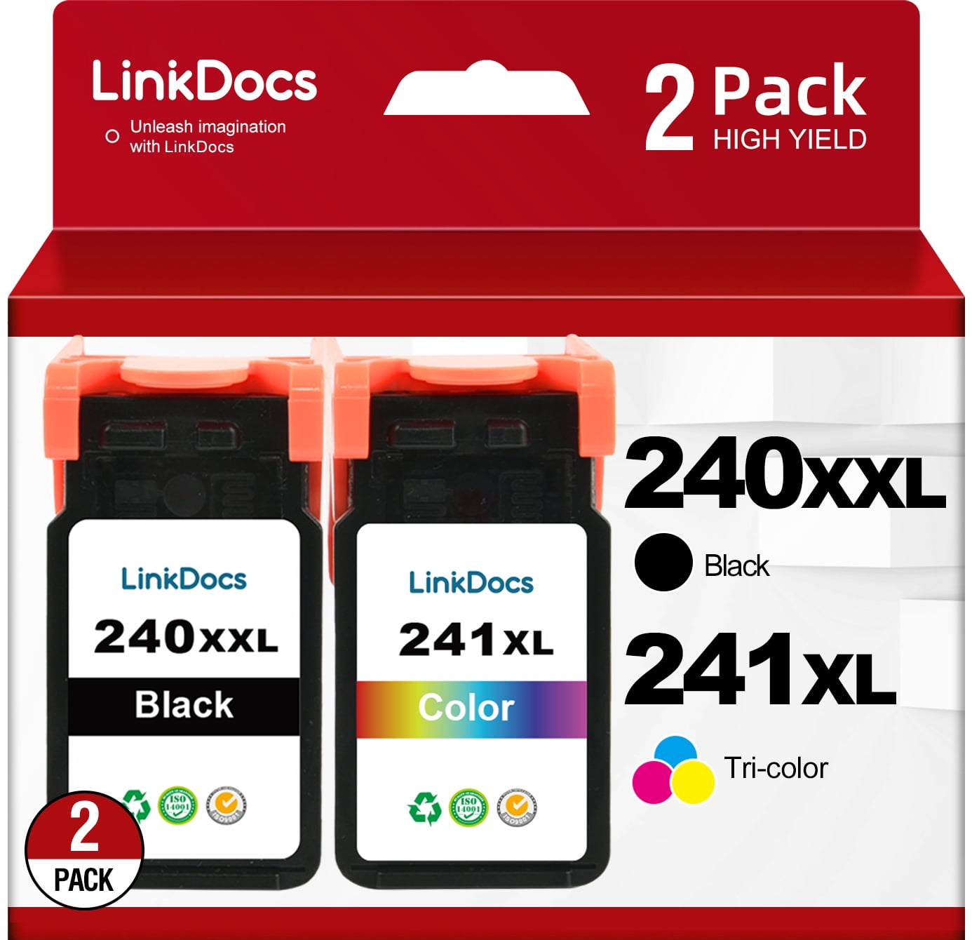 240XL Ink Cartridge for Canon 240 and 241 ink 241XL PG-240XL CL-241XL ...