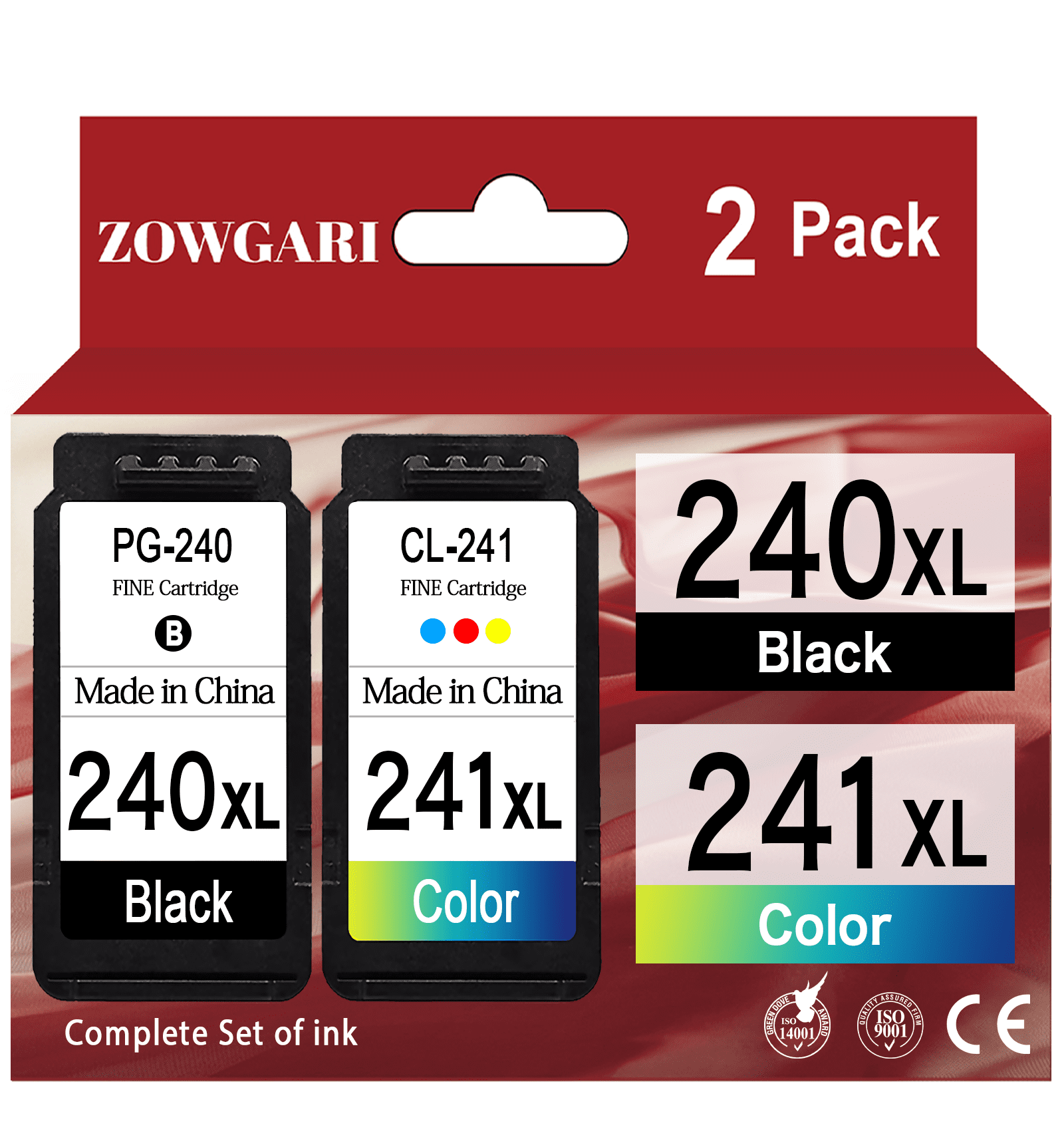 240XL Ink Cartridges for Canon Ink 240 and 241 PG-240XL CL-241XL for ...