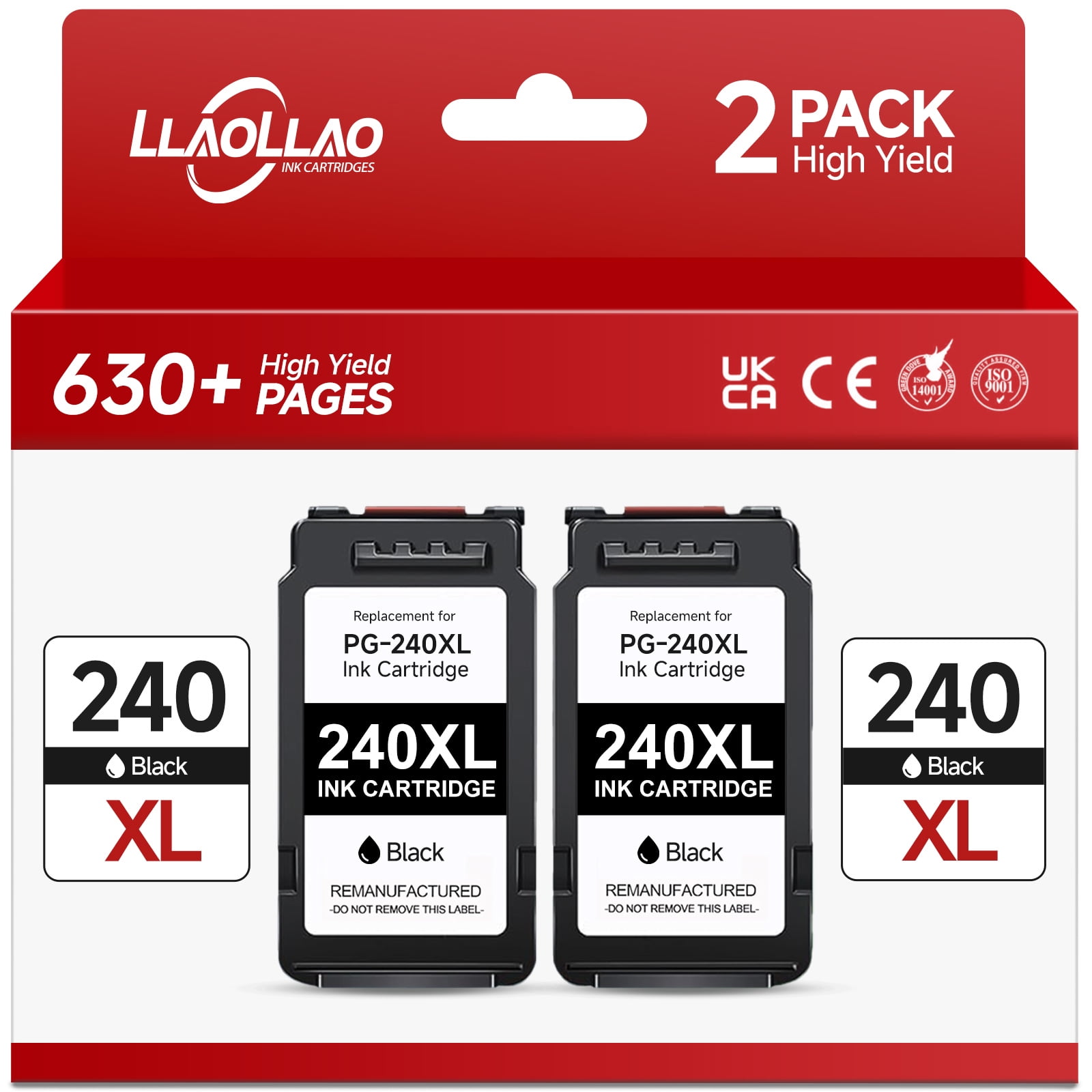 LLAOLLAO PG-240XL Black Ink Cartridge, High Yield, Replacement for ...