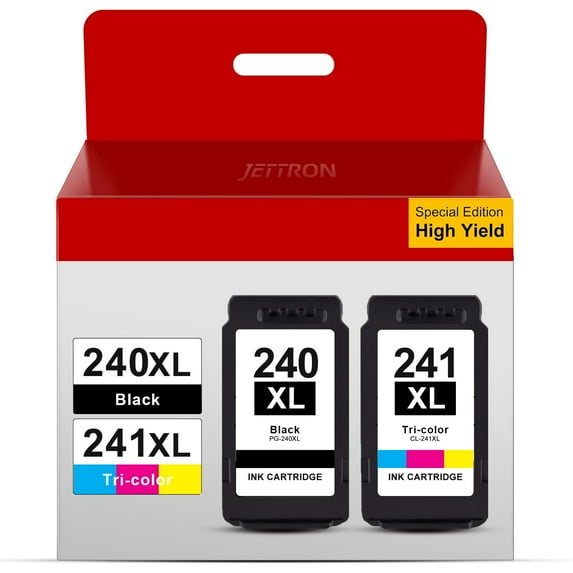JETTRON 240XL 241XL Ink Cartridges, Black and Tri-Color, High Page ...