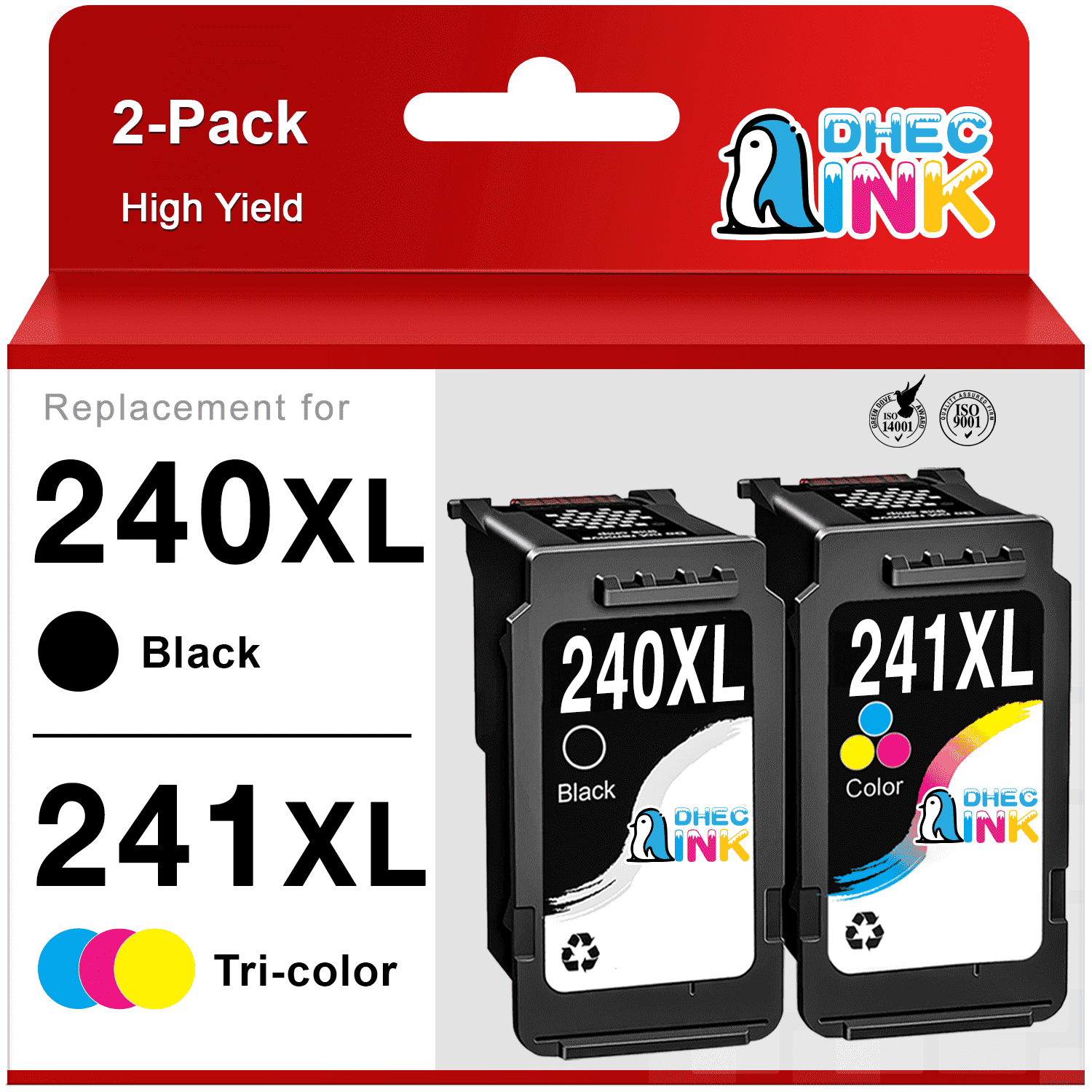 Canon 240XL and 241XL Ink Cartridge 2 Pack for Pixma MG3620 MG3600 MG3520 MX452 Printer Black Tri color Walmart