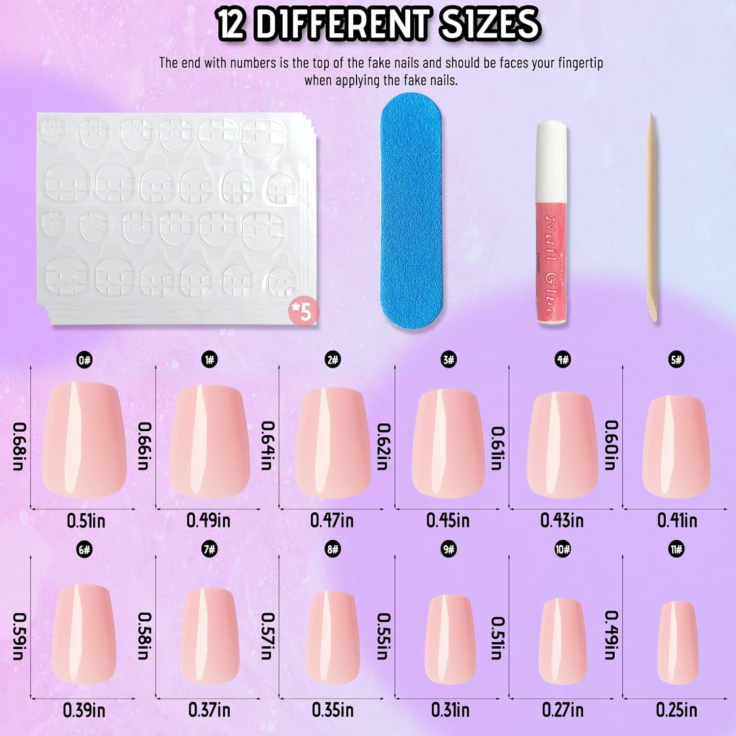 240pc Coffin Press on Nails Short Fake Nails with Glue Tabs, Short ...