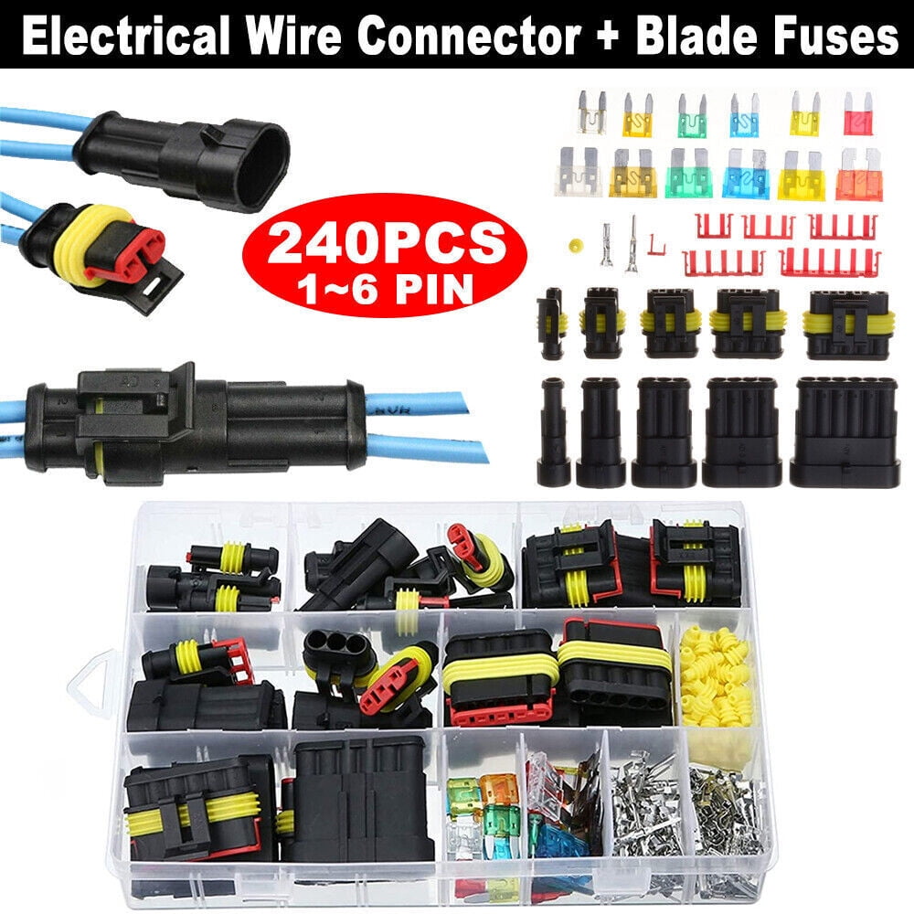 240pcs 1-6 Pin Car Automotive Waterproof Electrical Wire Connector Plug ...