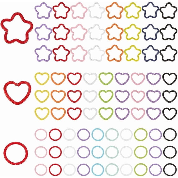 240pcs Colored Jump Rings 3 Shapes Iron Open Jump Rings Round Circle ...