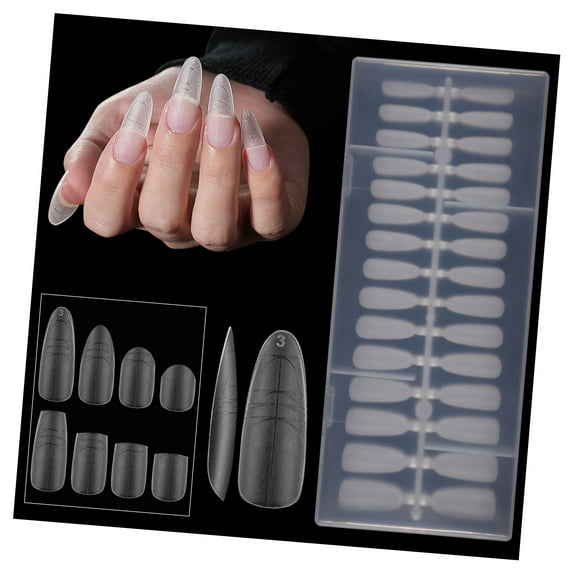 240pcs Matte False Nails With Size Markers, Short Ladder/Long Oval ...