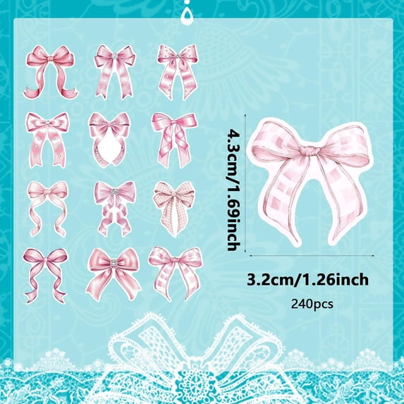240pcs Pink Bow Confetti, Coquette Pink Bow Birthday Decorations She's ...