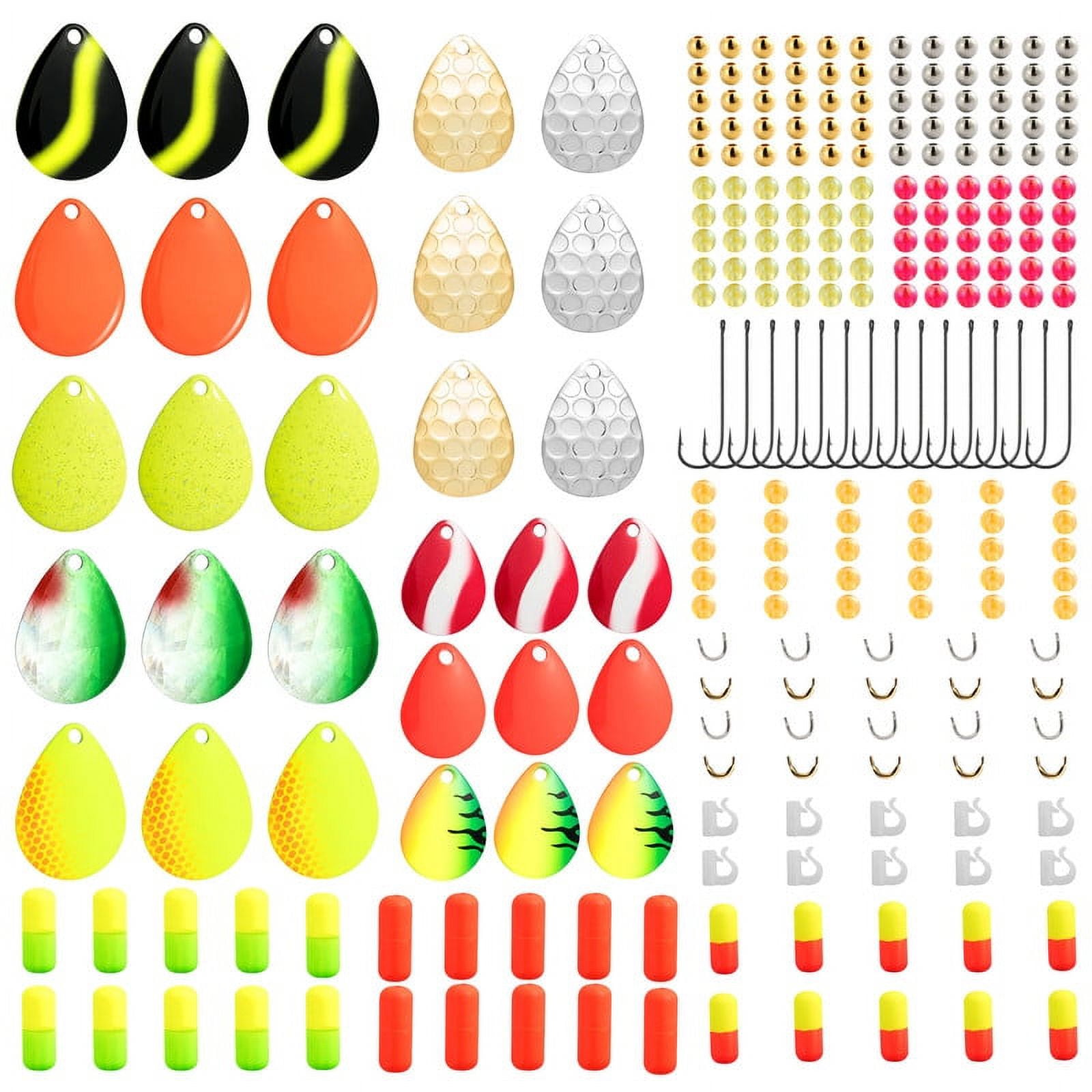 Dr.Fish 240pcs Walleye Rig Making Kit Spinner Blade Floats Clevises DIY ...