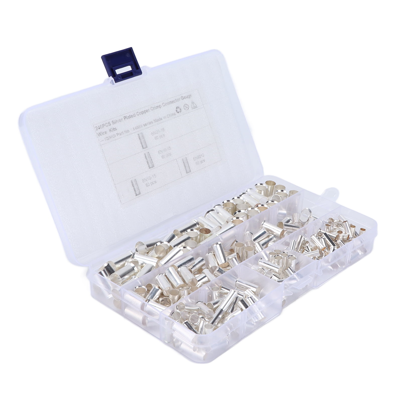 240pcs Wire Ferrules Kit EN End Red Copper Tin Plated Cable Ferrules ...