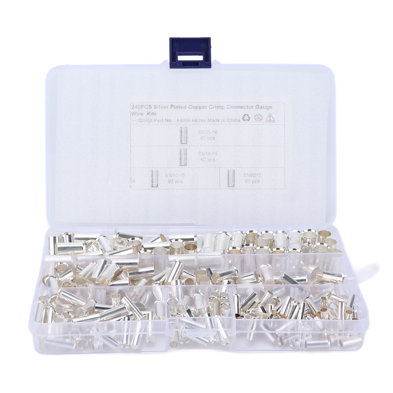 240pcs Wire Ferrules Kit EN End Red Copper Tin Plated Cable Ferrules ...