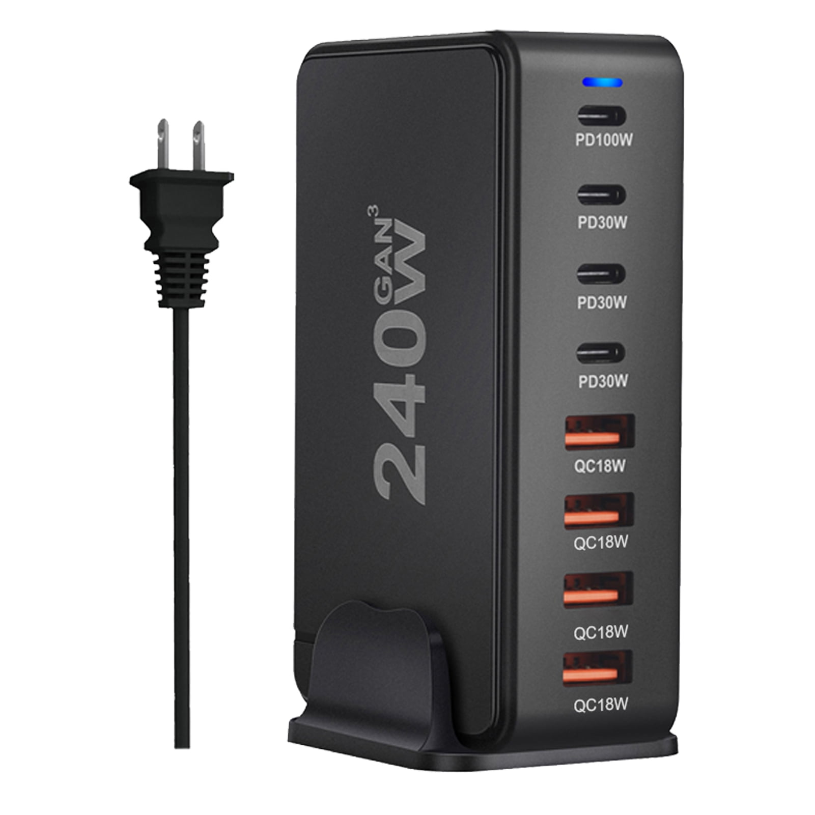 240w USB C Charger, 8 Port USB C Charger Adapter 4a4c Pd QC Super Fast ...