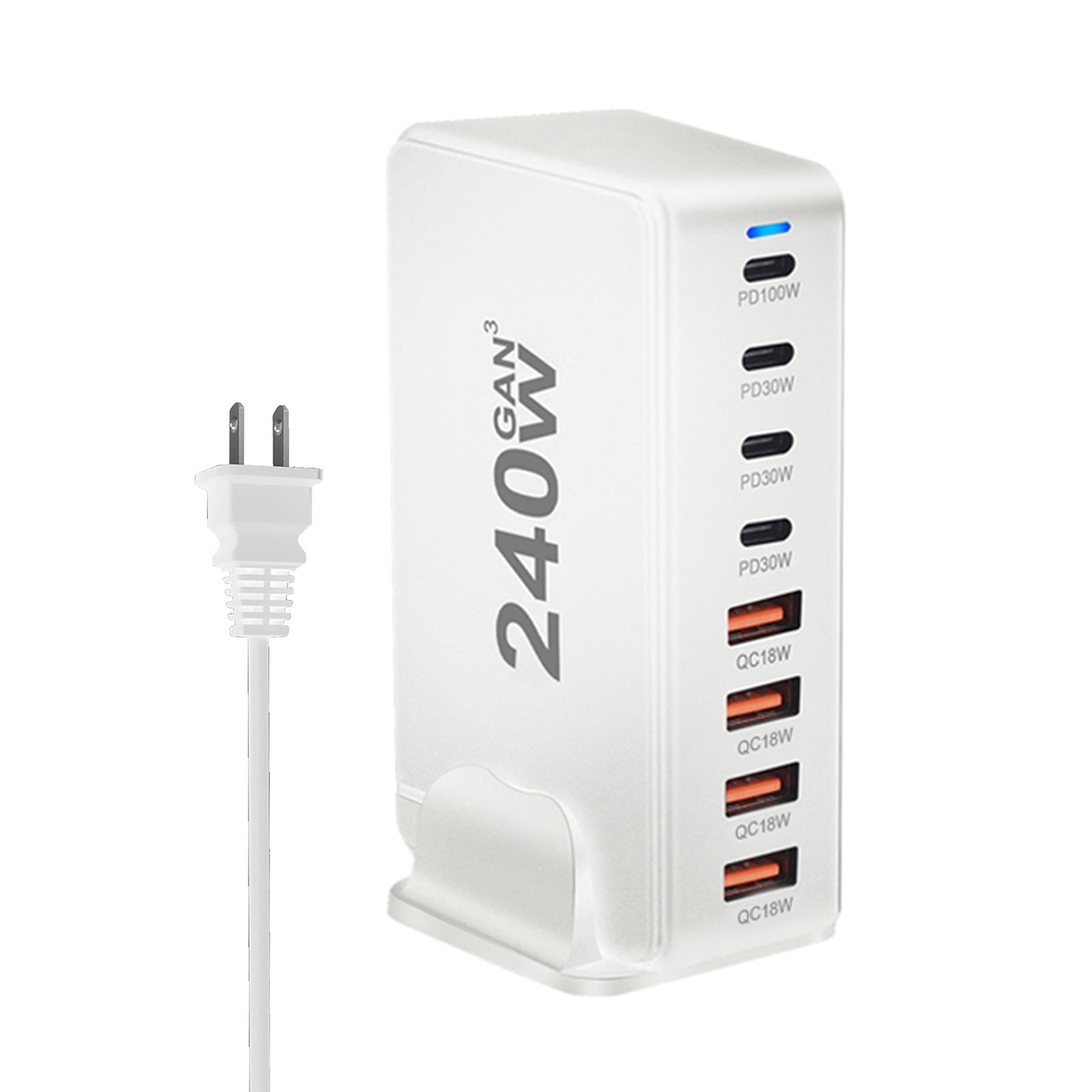 240w USB C Charger, 8 Port USB C Charger Adapter 4a4c Pd QC Super Fast ...