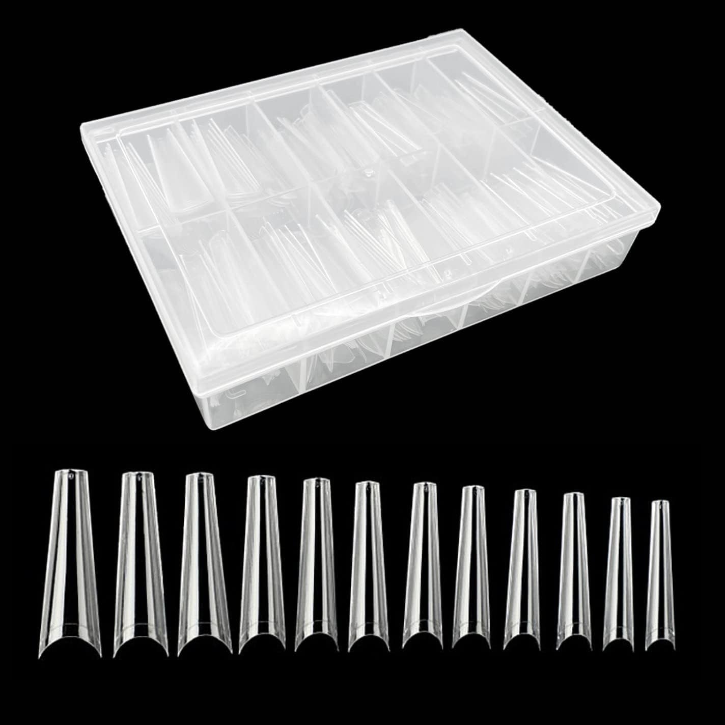 240x Xxl Clear Half Cover Extra Long Coffin Nail Tips For Acrylic