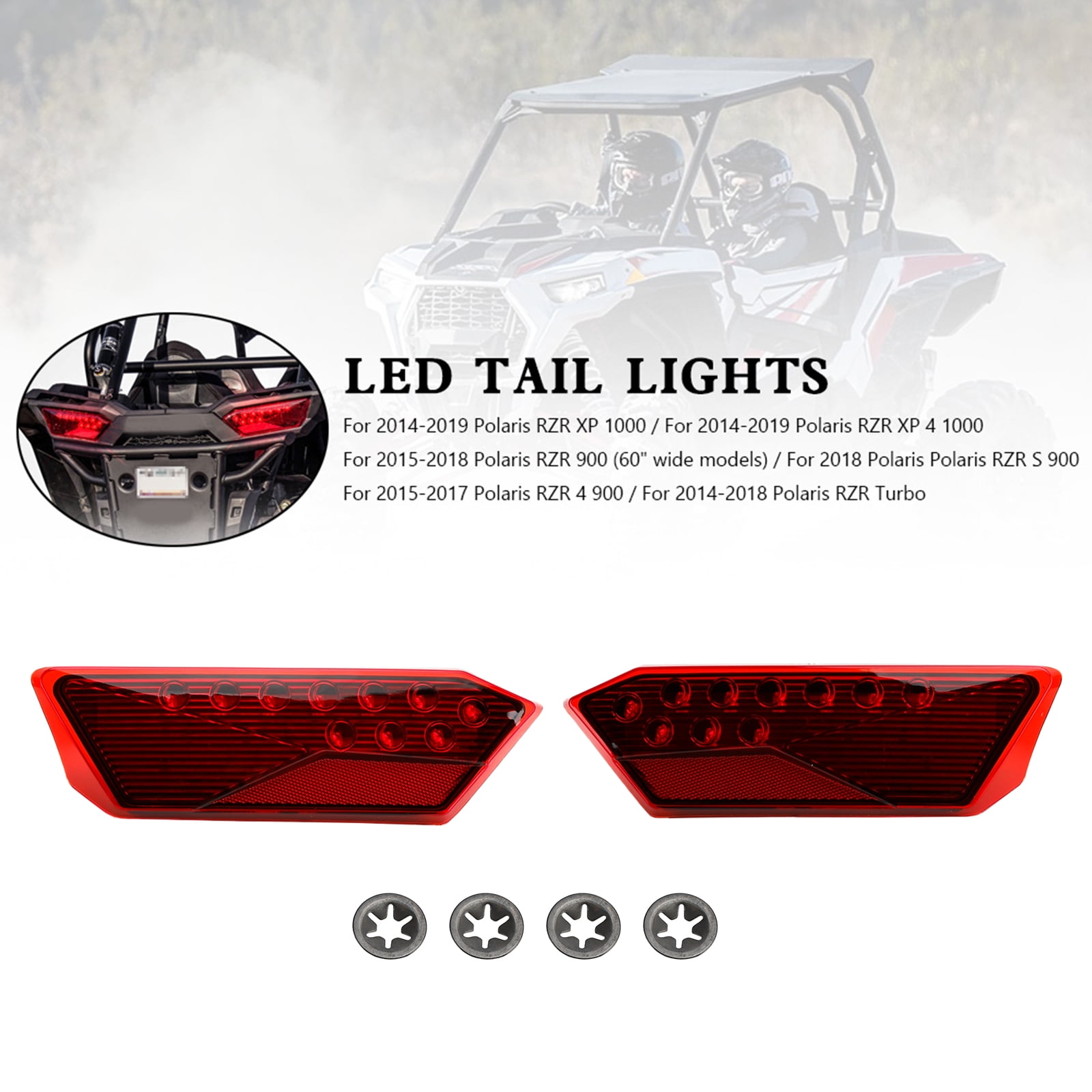 2412341 2412342 LED Tail Lights For Polaris RZR Turbo 1000 XP 900 S ...