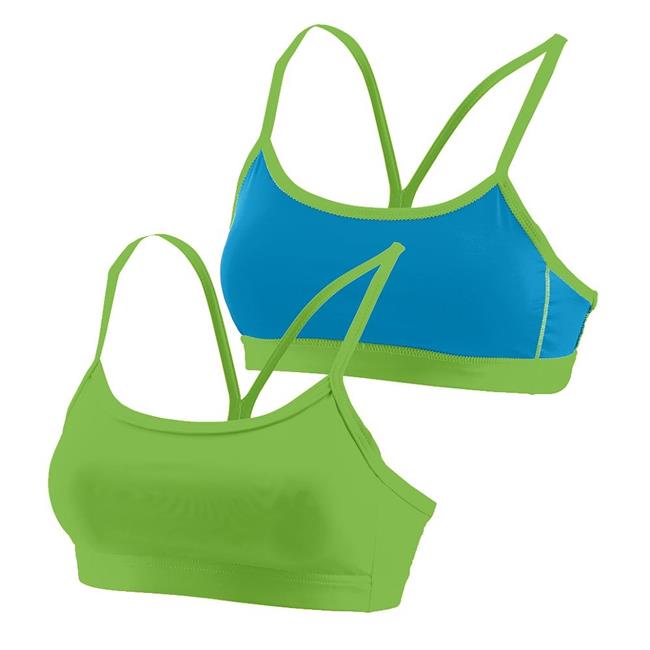 Augusta Sportswear M GIRLS ENCORE REVERSIBLE SPORTS BRA Lime/Power Blue ...