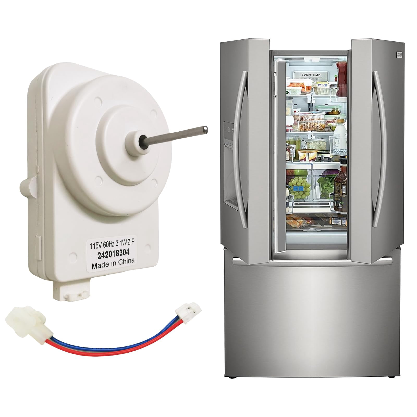 242018304 242018301 Refrigerator Condenser Fan Motor Replace 297279502 ...