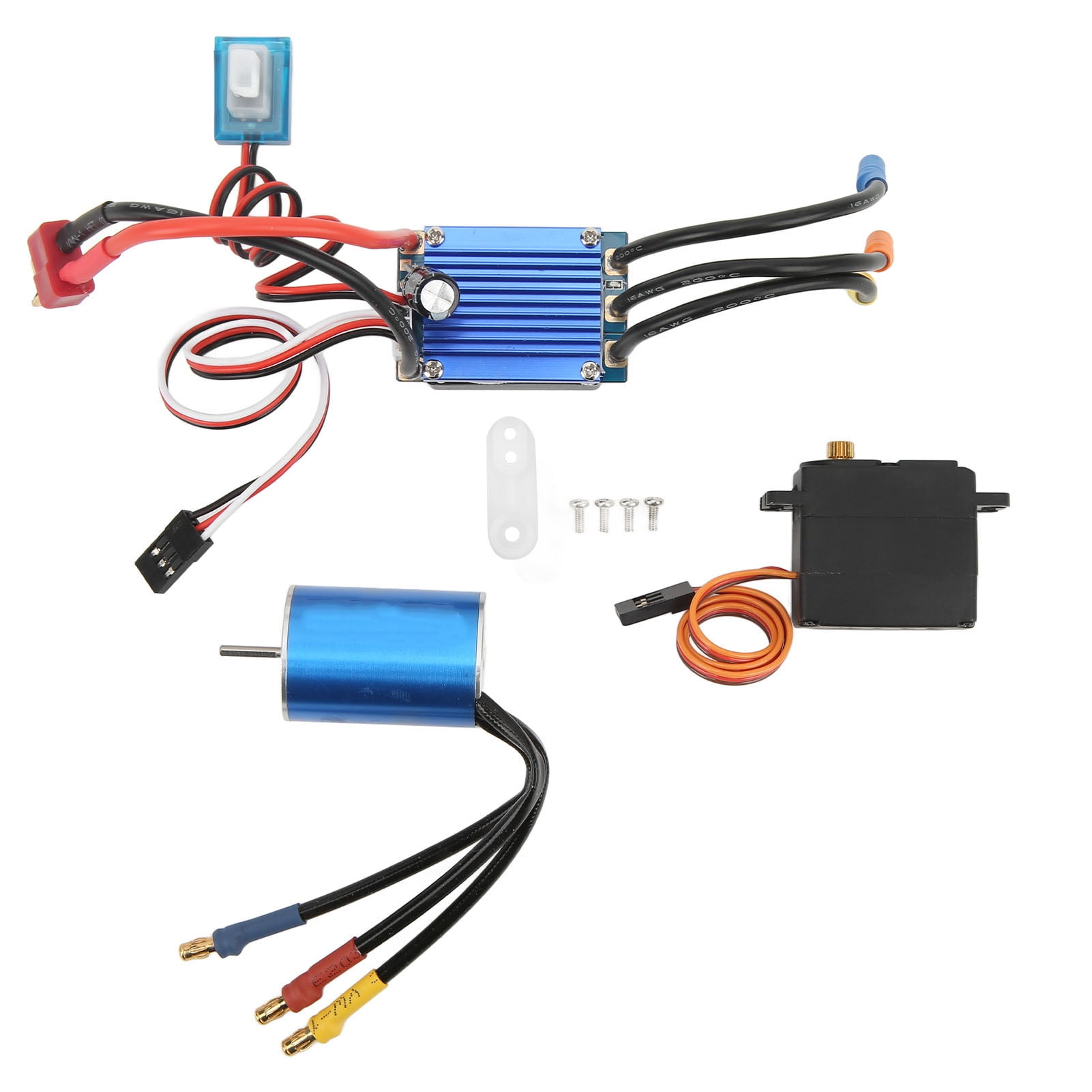2435 3300KV Brushless Motor 25A Brushless ESC with 2.2kg Servo Combo ...