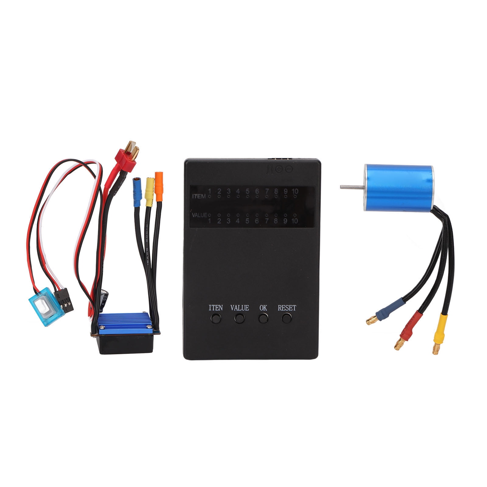 2435 3300KV Brushless Motor and 25A ESC Programming Card Combo for 1/16 ...