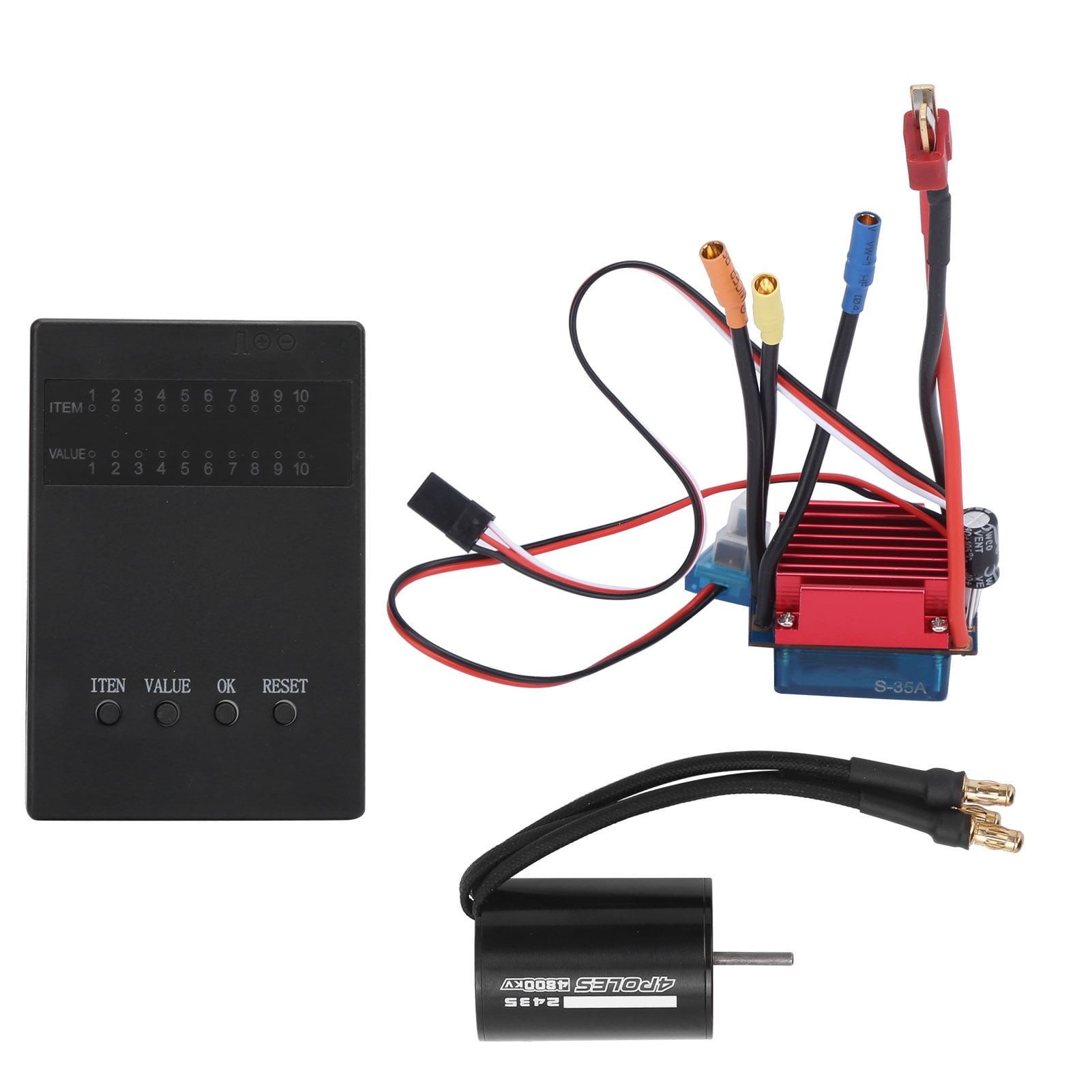 2435 4800KV Brushless Motor with S35A Brushless ESC Programming Card ...