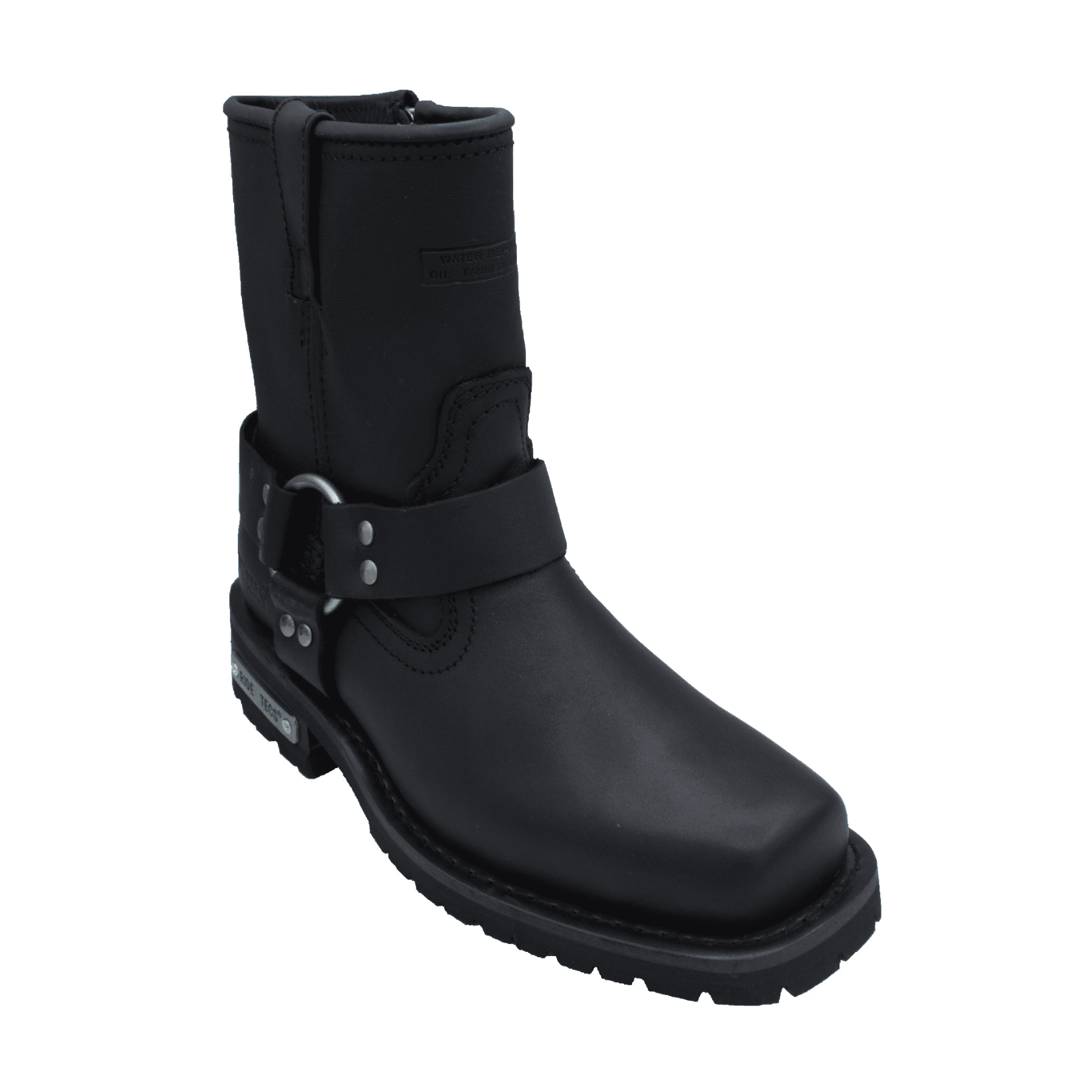 2436 Women's 7" Side Zipper Harness Boot Black - Walmart.com