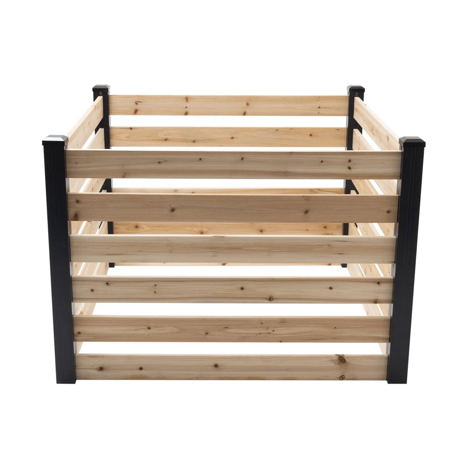 244 Gallon Outdoor Cedar Wooden Compost Bin in Natural Black Wood ...