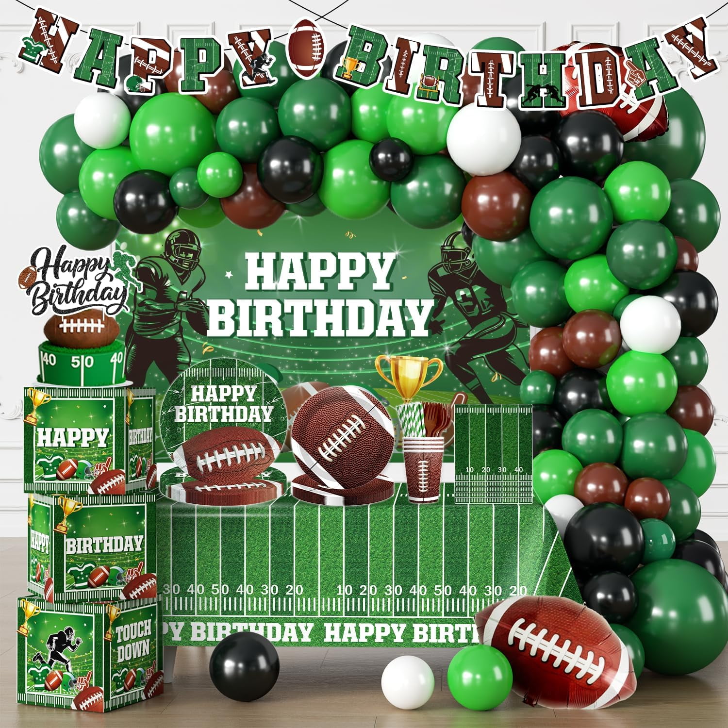 245 Pcs Football Birthday Party Decorations Football Birthday Banner ...