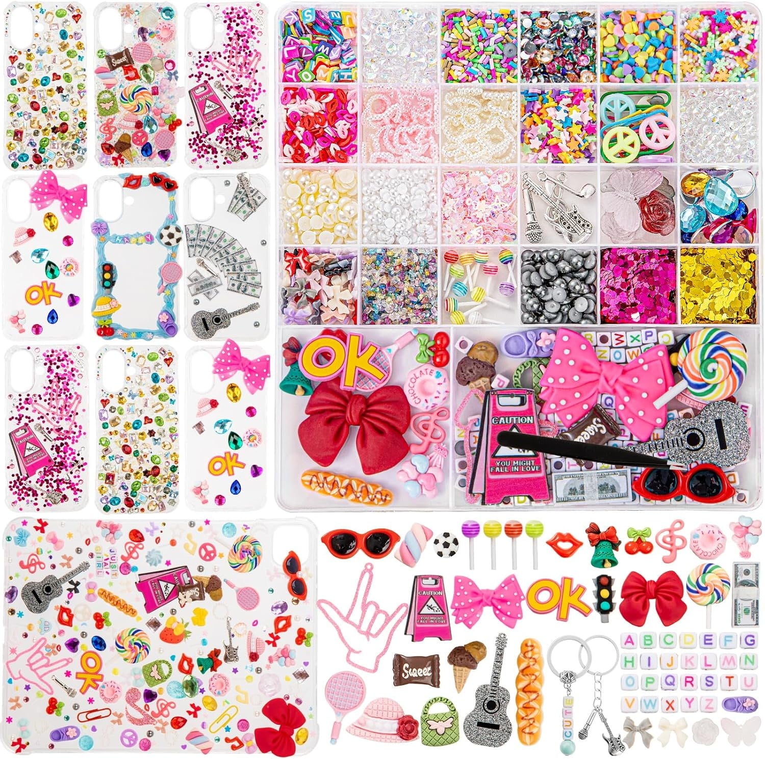 2450/4995pcs Junk case Charms Kit, Phone Case with Big Kit，Letter Beads ...