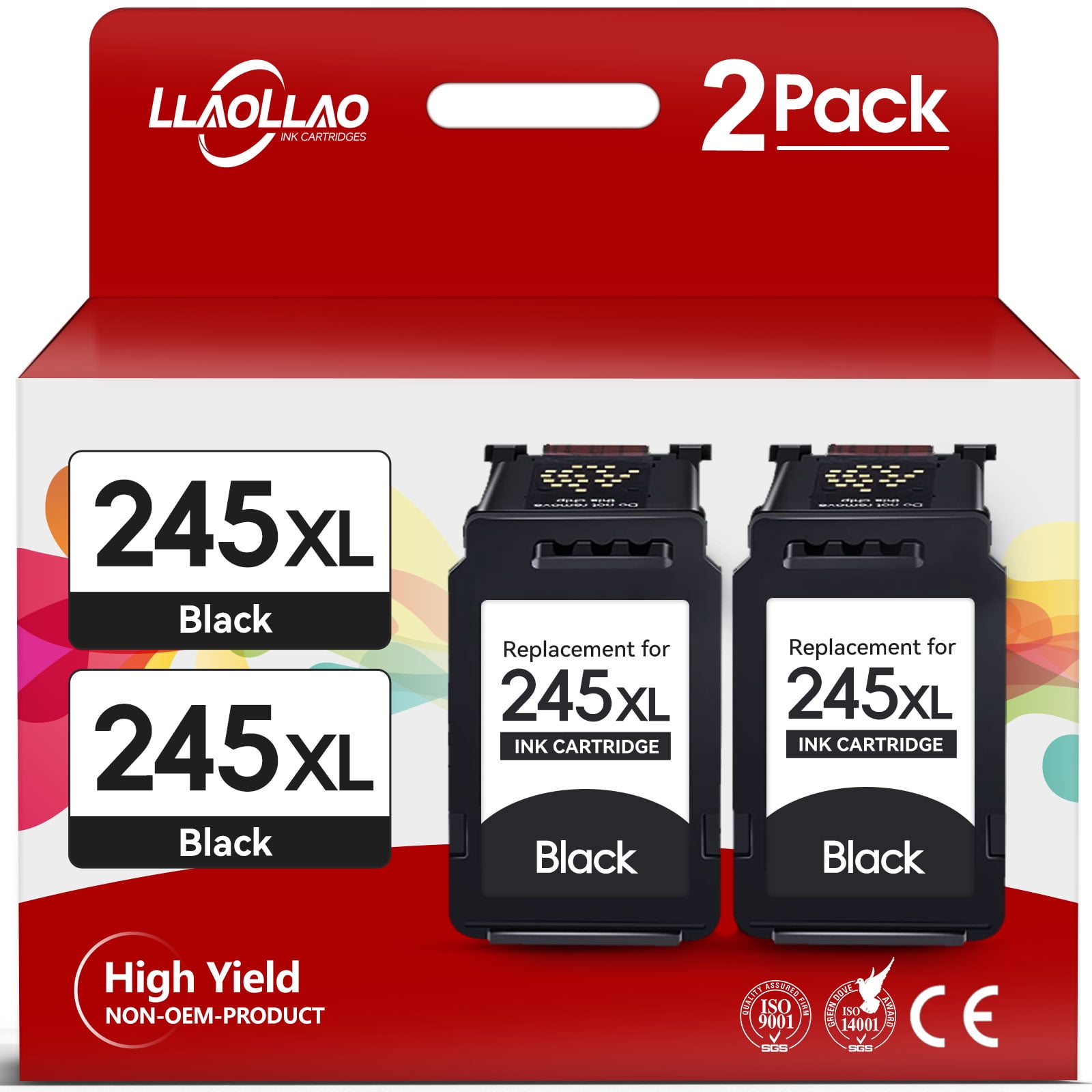 Canon 245XL Black Ink Cartridge, 2-Pack, High Page Yield, Compatible ...