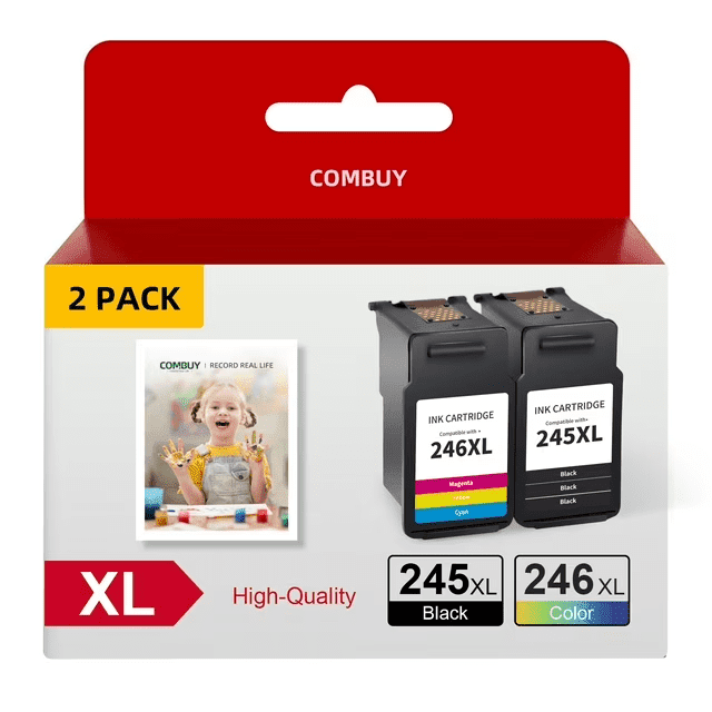 Canon 245XL 246XL High Yield Ink Cartridge Combo Pack for PIXMA MX492, MX490, MG2420, MG2522 ...
